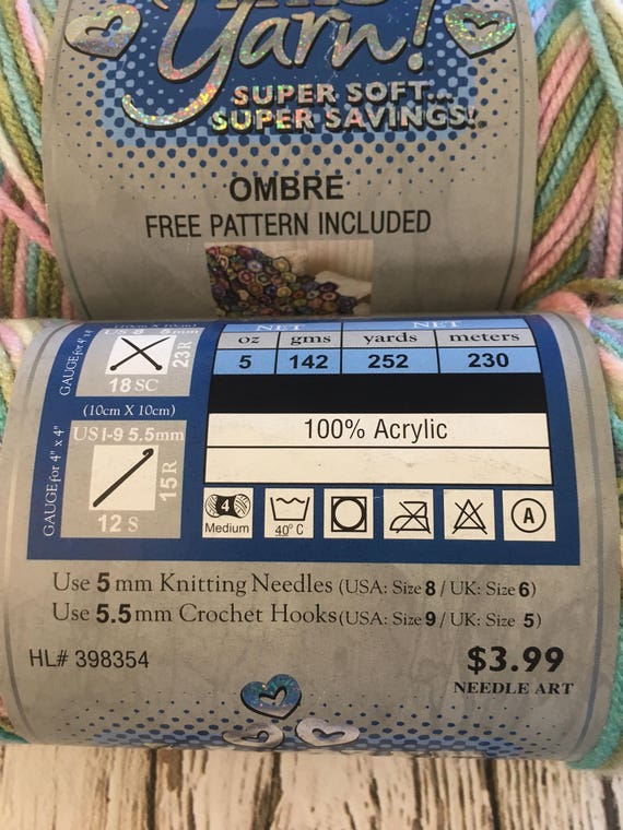 I Love This Yarn Ombre in Pastels, set of 2 from PhoebeMaeCrochet on ...