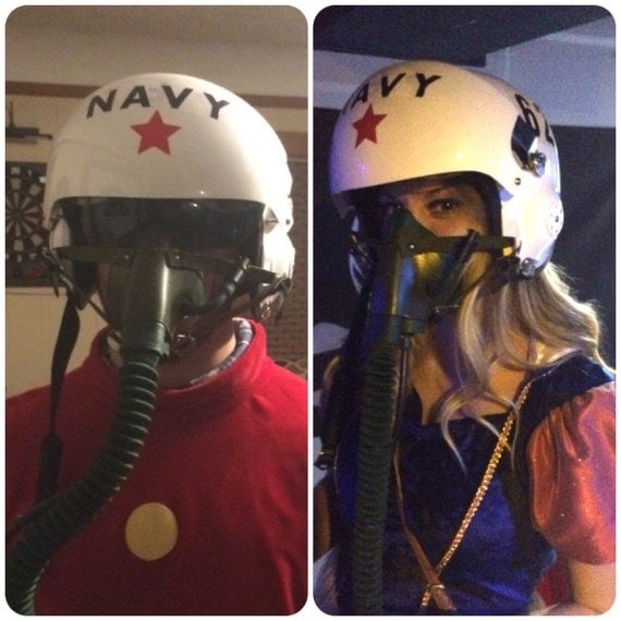 Fighter pilot helmet with oxygen mask by DetroitComicArt on Etsy