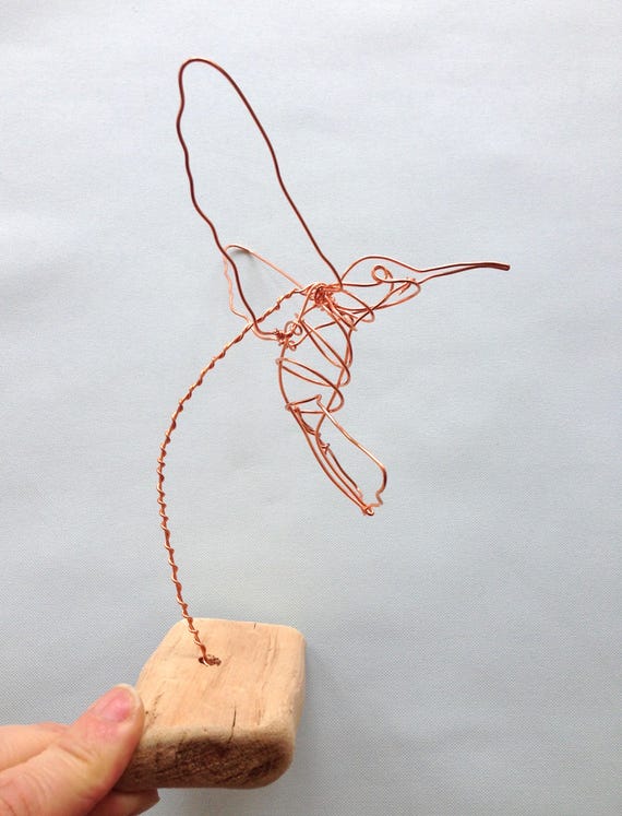Items similar to 3D Copper wire hummingbird on Etsy