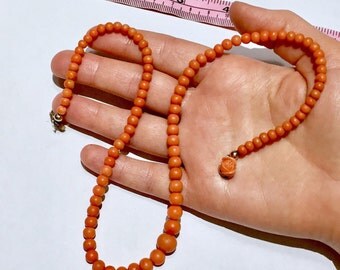 Coral rose necklace | Etsy