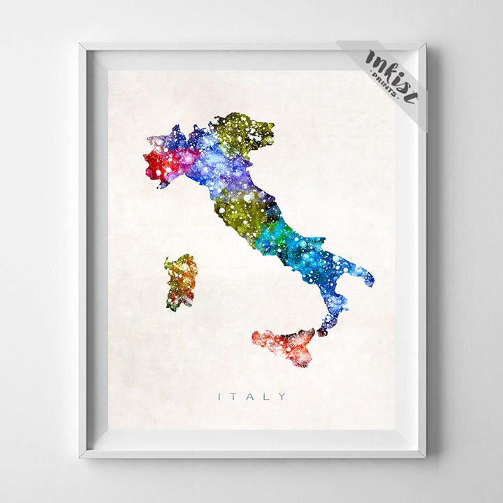 Italy Map Print Rome Print Italy Poster Italian Map