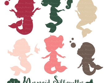 Cute Mermaid Silhouette Clipart Mermaid Silhouettes Clipart
