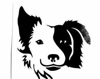 Border collie decal | Etsy