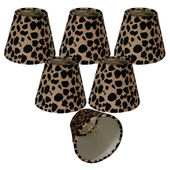 5 Black & Brown Large Leopard Print Chandelier Lampshade
