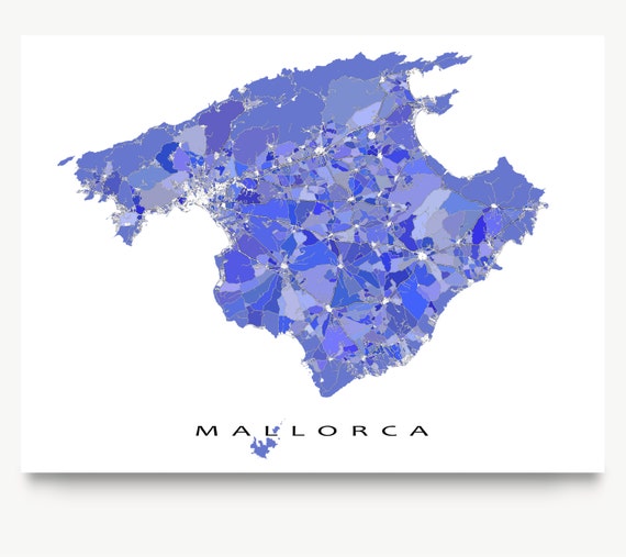 Mallorca Map Print Mallorca Spain Map Art Prints Majorca