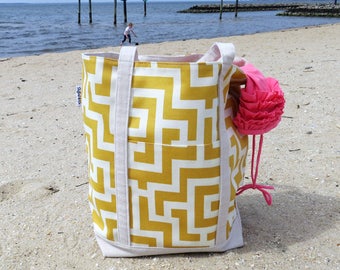 Yellow beach bag | Etsy