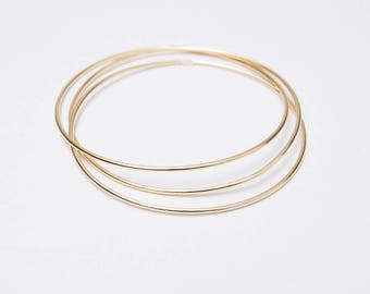 Thin gold bangle | Etsy