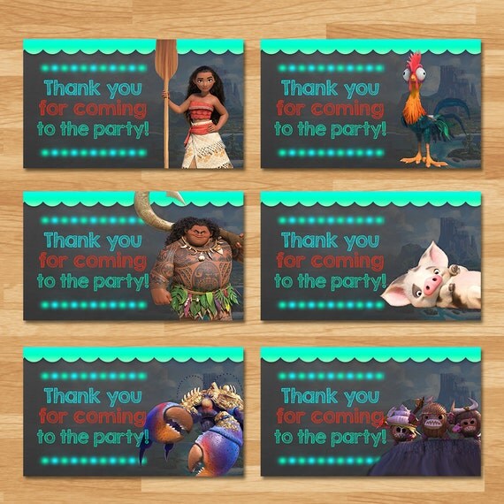 Moana Party Tags Chalkboard Moana Favor Tags Disney