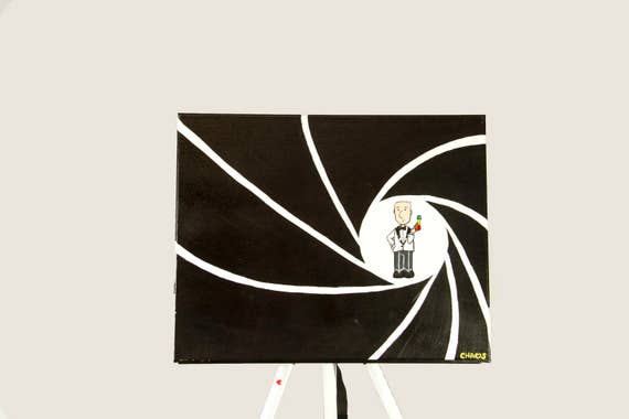 Smash Adams // James Bond // Pop Art Painting 16X20 Acrylic