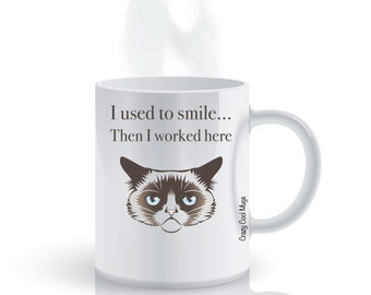 Angry cat mug | Etsy