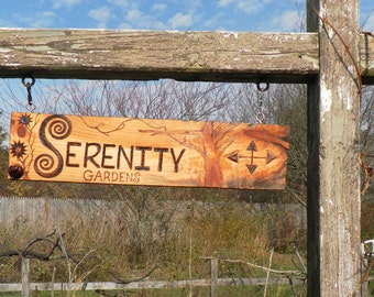 Name Plaque Custom pyrography sign for driveway front door