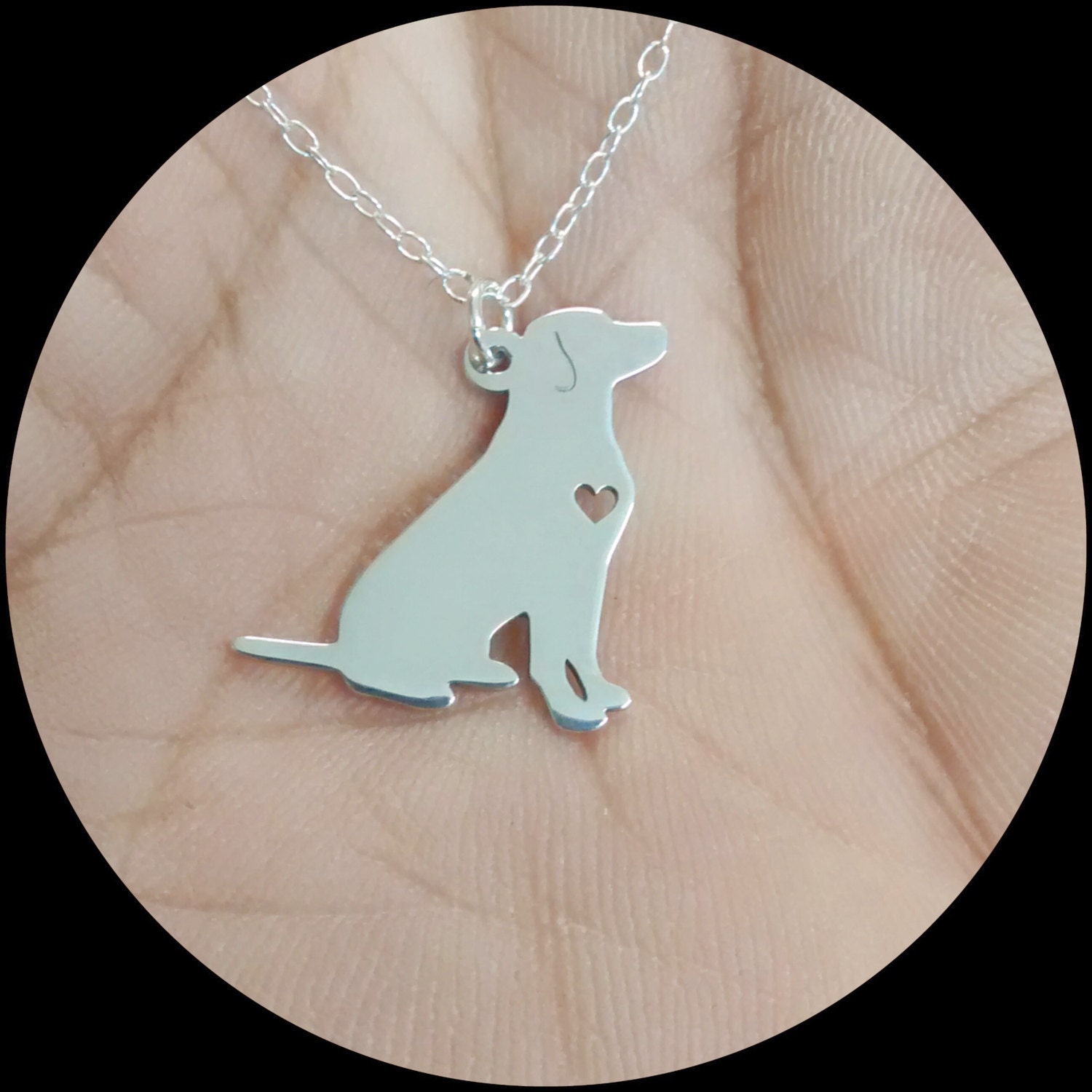 Labrador Necklace Engraving Pendant Sterling Silver