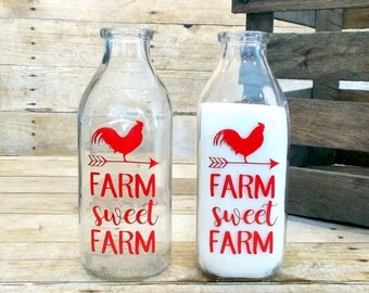 Quart milk bottle | Etsy