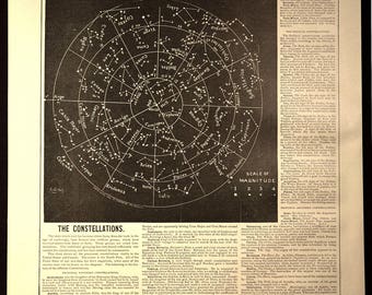 Antique star chart | Etsy