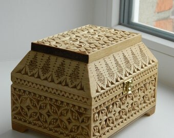 Chip Carved Natural Basswood Jewelry Boxes & Home by FancyChip