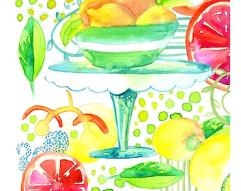 Grapefruit painting | Etsy