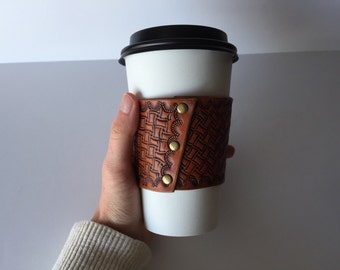 Leather cup holder | Etsy