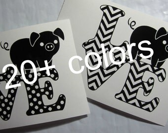 Pig window decal | Etsy