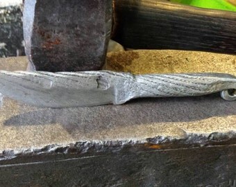 Cable damascus knife | Etsy
