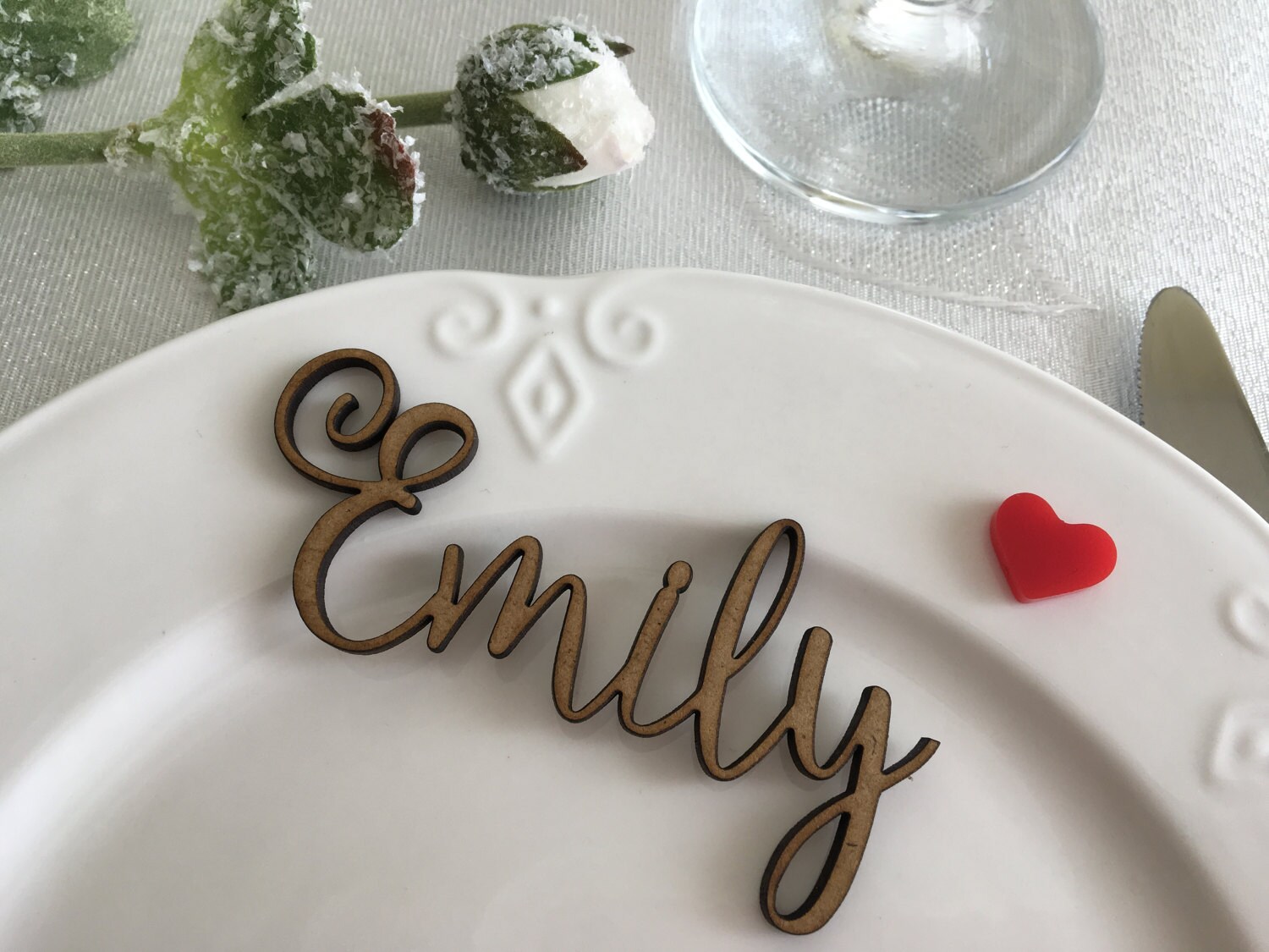 Wooden Laser Cut Names Wedding Table Place Custom Name Place