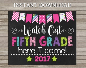 5th grade sign | Etsy