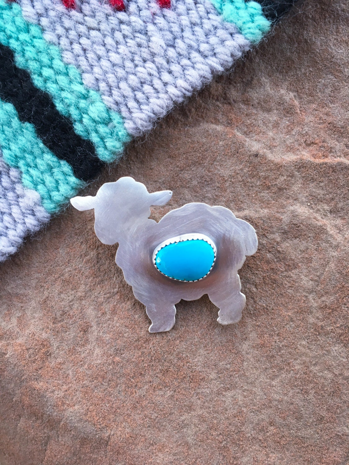 Turquoise Sheep Pin