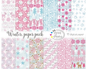 Christmas Digital Paper Pack Seamless Pattern Seasonal
