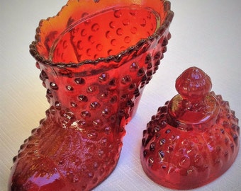 Fenton glass shoe | Etsy