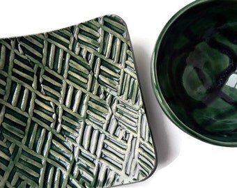 Green dinnerware | Etsy