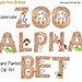 Animal alphabet clipart: ZOO ALPHABET wood