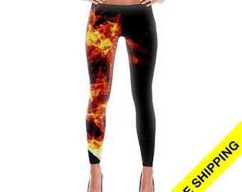 Red yoga pants | Etsy