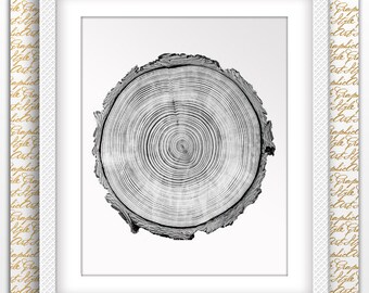 Tree ring art print | Etsy