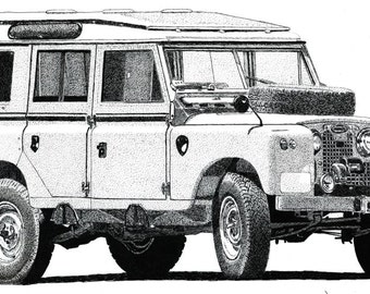 Land rover art | Etsy