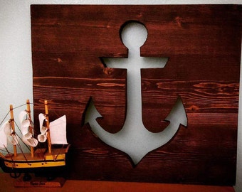 Wooden anchor sign | Etsy