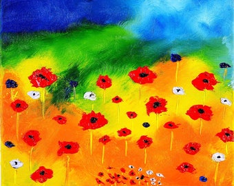 Abstract poppies | Etsy
