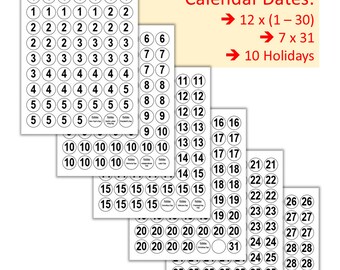 Calendar stickers | Etsy