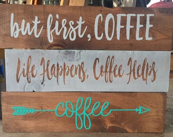 Wooden coffee signs | Etsy