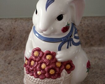Rabbit cookie jar | Etsy