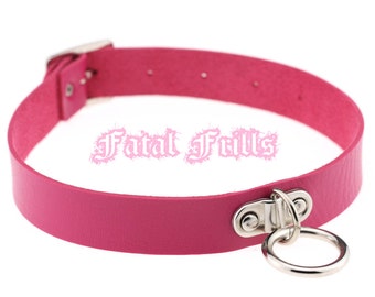 Pink bondage collar | Etsy