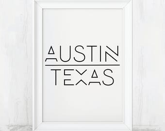 Austin map | Etsy