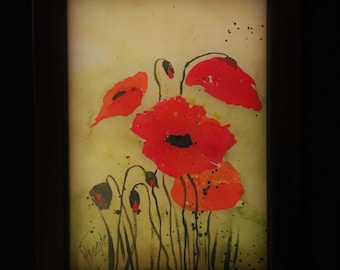 Poppy painting | Etsy