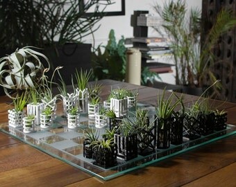 Items similar to Epic Dragon Chess Set - Glass Board, Polymer Clay ...