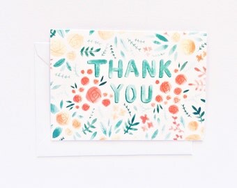 Watercolor thank you | Etsy