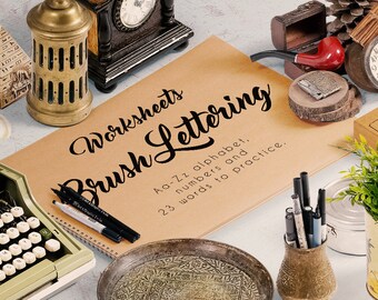 Hand lettering worksheets | Etsy