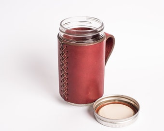 Leather cup sleeve | Etsy