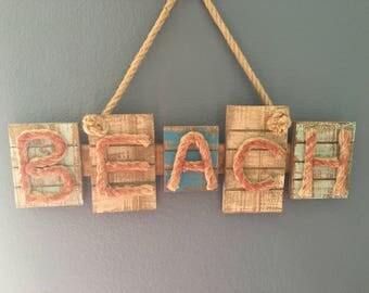 Wooden beach signs | Etsy