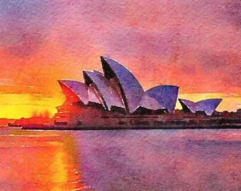 Opera house painting | Etsy
