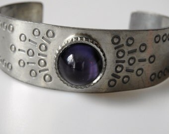 Pewter cuff bracelet | Etsy