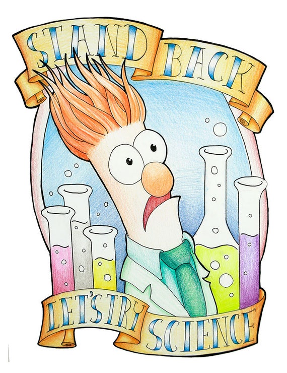 Beaker the Muppet Original Art Print