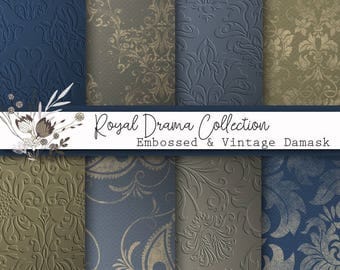 Halloween Paper Damask Digital Download Scrapbook Printable